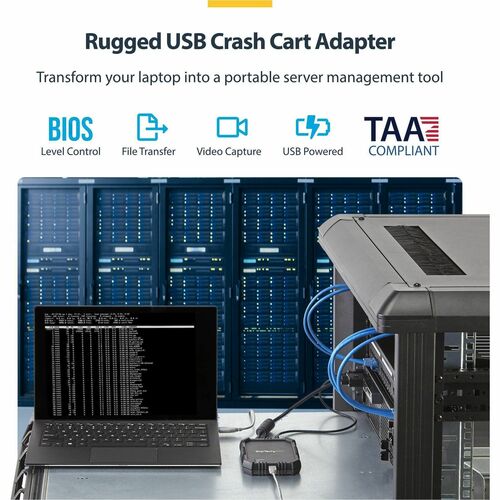 CRASH CART ADAPTER KVM CONSOLE LAPTOP USB VGA PORTABLE KVM CONSOLE