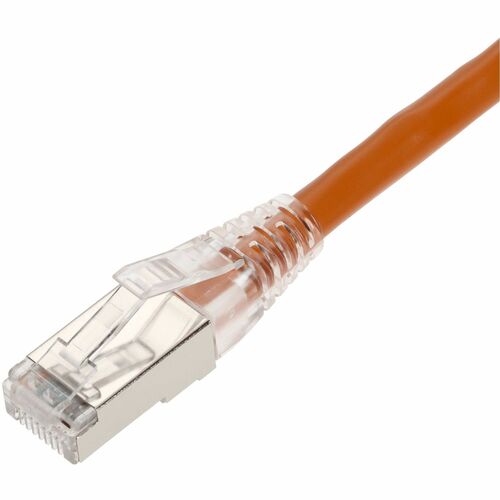 9FT ORANGE CAT6 STP PVC SNAGLESS EASY CLEAR BOOT PATCH CBL