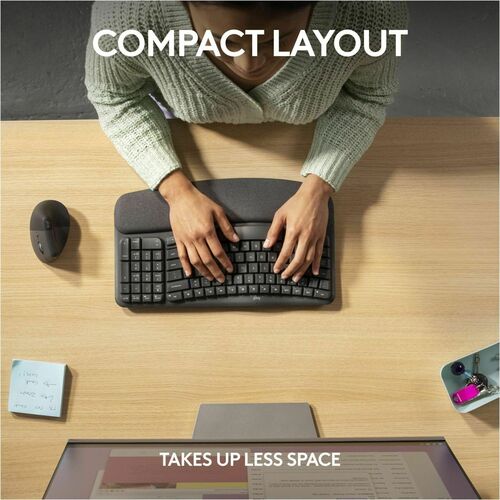 WAVE KEYS FOR BUSINESS GRAPHITE ERGO KEYBOARD - BROWN BOX