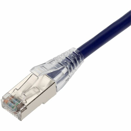 50FT PURPLE CAT6 STP PVC SNAGLESS EASY CLEAR BOOT TAA