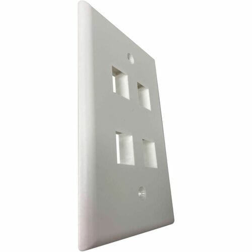 SAFE-IT WALL PLATE SINGLE-GANG 4-PORT ANTIBACTERIAL IVORY MATTE