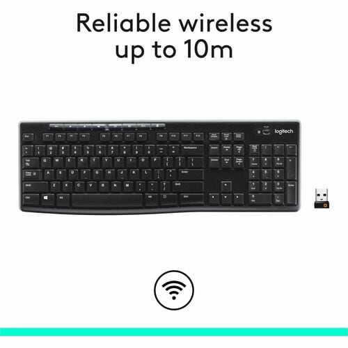 K270 WIRELESS KEYBOARD - BLACK RETAIL BOX (UNIFIED RECEIVER)