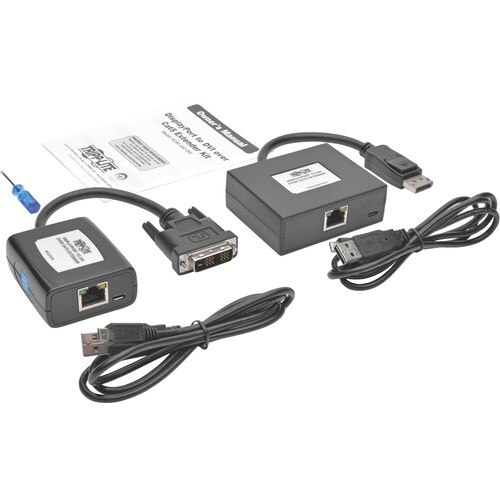 DISPLAYPORT DVI ACTIVE EXTENDER OVER CAT5/6 TRANSMITTER RECEIVER