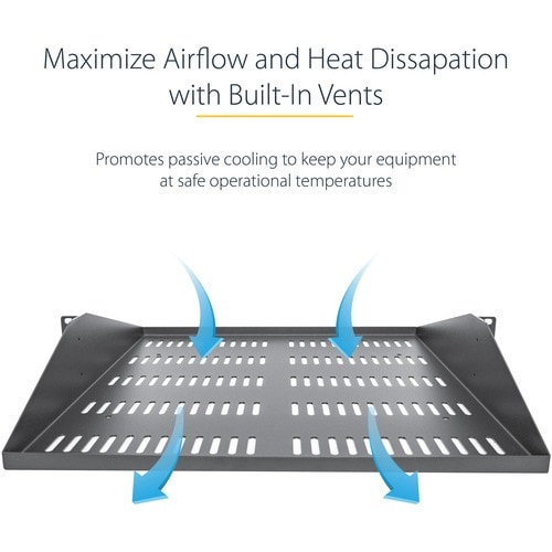 2U SERVER RACK SHELF UNIVERSAL CENTER MOUNT VENTED CANTILEVER TRAY