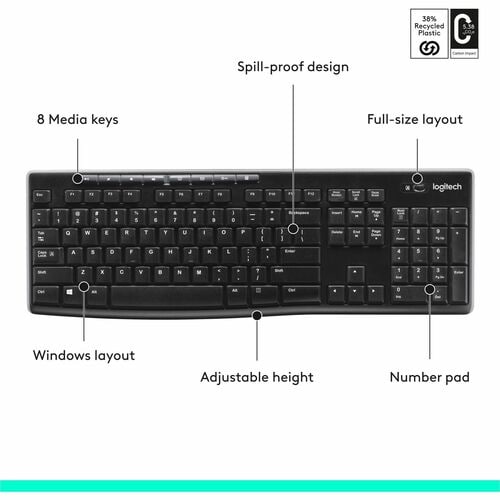 LOGITECH K270 WIRELESS KB - CAN B2B W/ LOGI UNIFYING TECHNOLOGY
