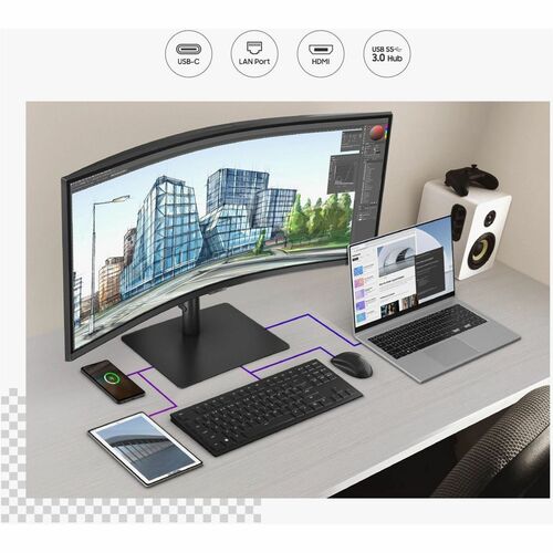 34IN CURVED WQHD 100HZ SPEAKER WEBCAM FAS 3YR TAA