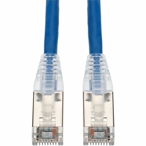 14FT BLUE CAT6 STP PVC SNAGLESS EASY CLEAR BOOT TAA PATCH